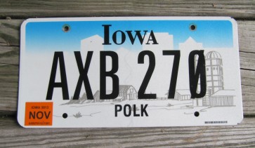 Iowa Farm Scene License Plate Polk County 2013