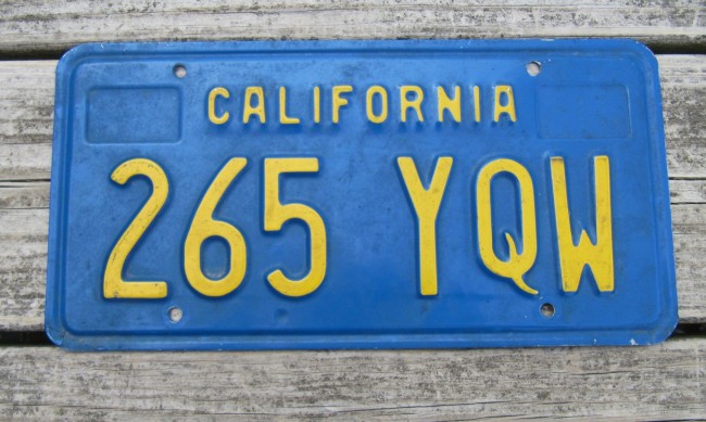 License Plate for Sale California Blue Yellow 1980s SHOP Vintage ...