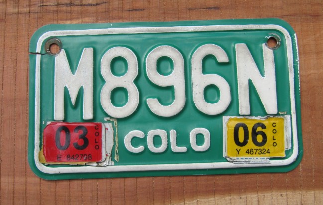 License Plate for SALE Colorado Motorcycle License Plate Green White ...
