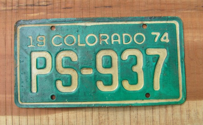 License Plate for SALE Colorado Motorcycle License Plate Green White ...