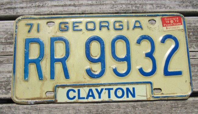License Plate for Sale 1971 Georgia State SHOP Vintage Antique ...