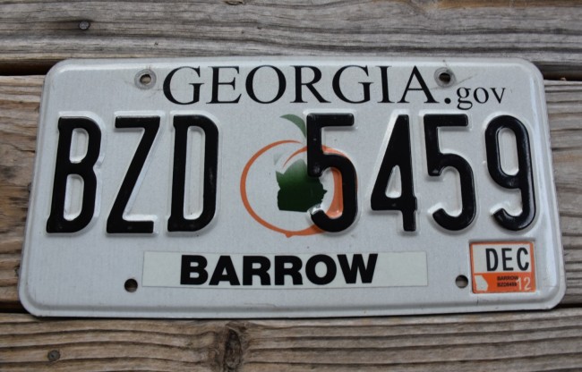 Georgia Peach License Plate 2012