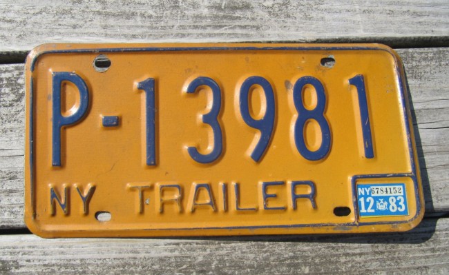 License Plate for Sale New York Blue Yellow Commercial SHOP Vintage ...