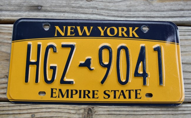 New York Blue Gold License Plate The Empire State - New York - States N ...