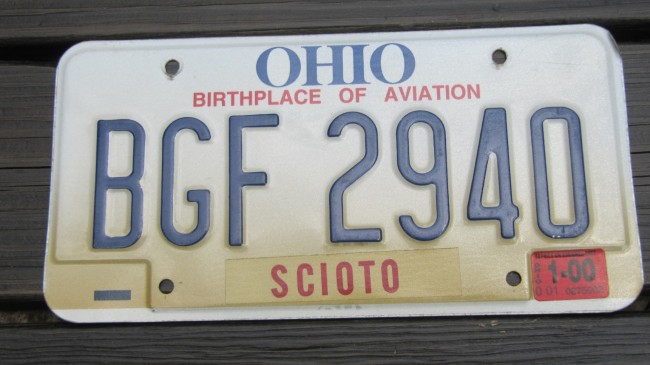 Ohio Birthplace of Aviation License Plate 2000 - State - Territory