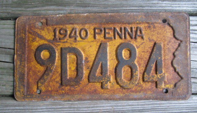 Pennsylvania Penna Keystone License Plate 1940