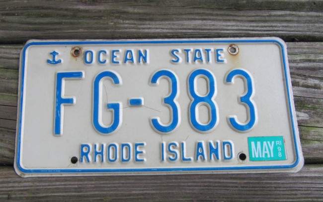 License Plates For SALE Rhode Island Blue White License Plate Ocean ...