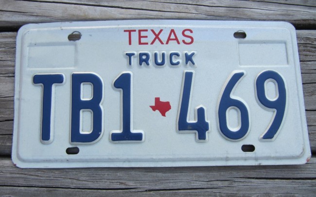 Texas Truck License Plate 2000's